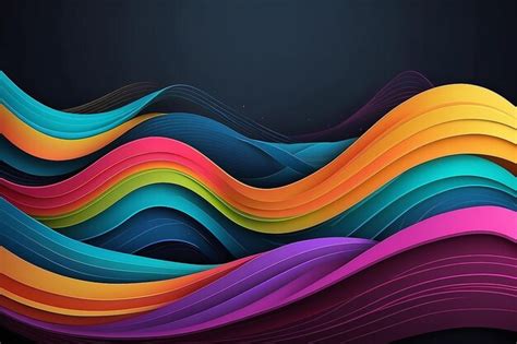 Modern Abstract Line Wavy Background And Full Color Premium Ai