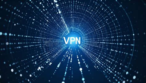 Abstract Blue Data Tunnel With Vpn Text Illustrates Secure Network Connections Privacy Data