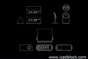Free Table Clock Dwg Cad Block For Autocad ICADBLOCK