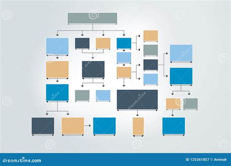 Fowchart Chart Scheme Diagram Template Infographic Cartoon Vector