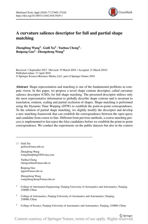 a curvature salience descriptor for full and partial shape matching