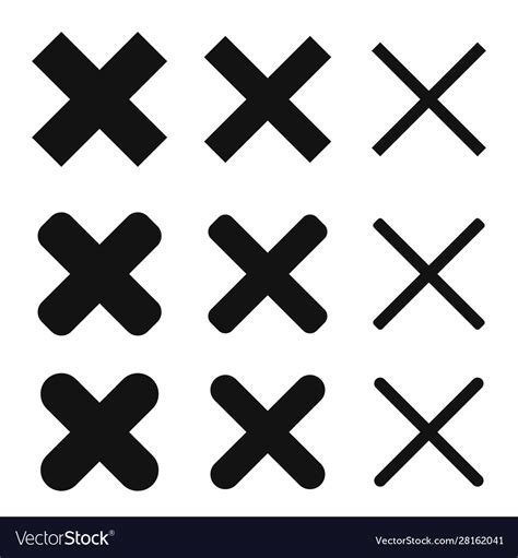 x cross delete remove icon shape royalty free vector image