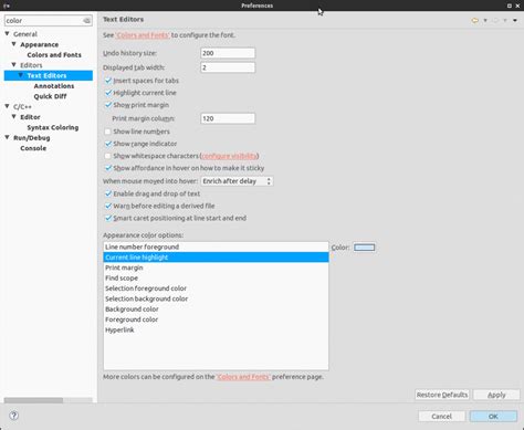 Current Instruction Pointer And Line Highlight Colors