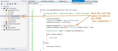 Sql C Using An Access View Instead Of A Custom Query Stack Overflow
