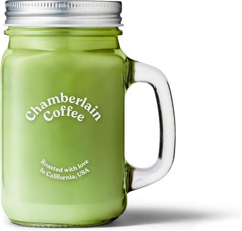 Amazon.com: Chamberlain Coffee Cold Brew Mason Jar - 16 Oz Square Jar Drinking Glass with Handle ...