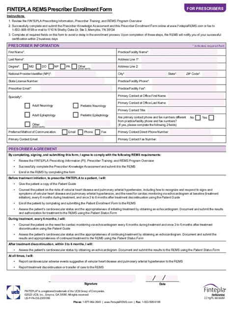 Fillable Online Fintepla Rems Patient Enrollment Form Fax Email Print Pdffiller