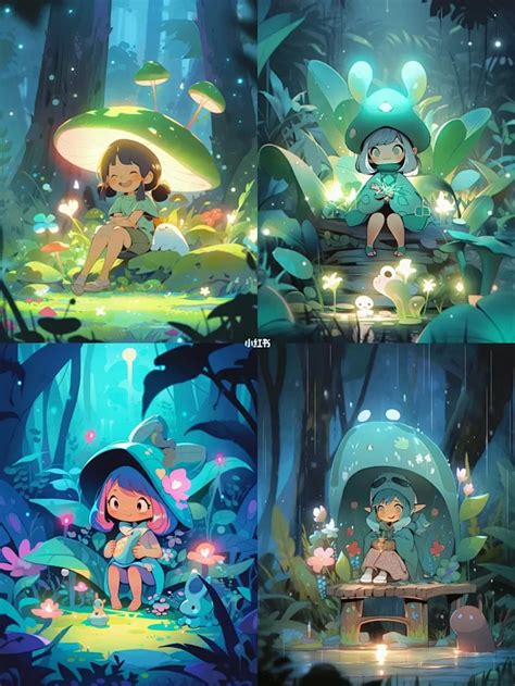 ai创作｜小精灵｜治愈系｜关键词分享图片 ai绘画图片素材 花瓣网