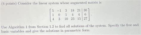 4 ﻿points ﻿consider The Linear System Whose