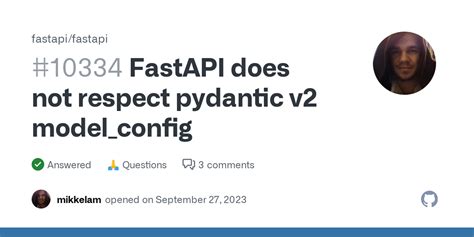Fastapi Does Not Respect Pydantic V2 Modelconfig · Fastapi Fastapi