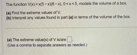 solved the function v x x 5−x 8−x 0