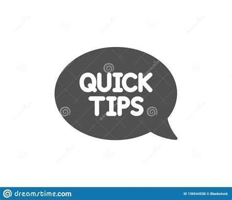 Quick Tips Icon Helpful Tricks Speech Bubble Sign Vector Stock Vector