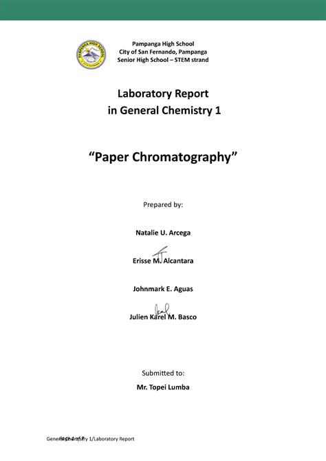 Lab Report Template Kwefn Mse Ldfrnfdnkjfnqwk Pampanga High Babe City Of San Fernando