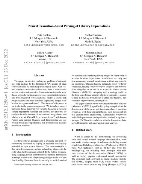 Pdf Neural Transition Based Parsing Of Library Deprecations
