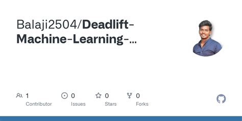 Github Balaji2504deadlift Machine Learning Application