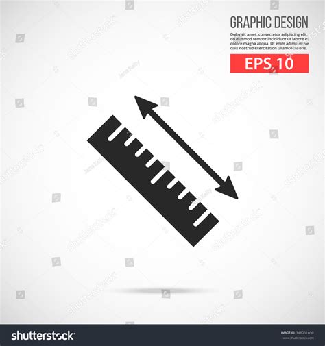 Vector Measurement Ruler Icon Black Icon Stock Vector Royalty Free