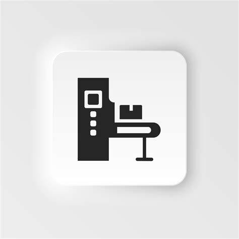 Mass Production Conveyor Neumorphic Style Vector Icon Simple Element