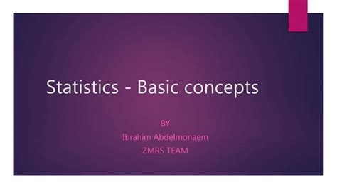 Introduction To Statistics Basic Concepts Pptx Science
