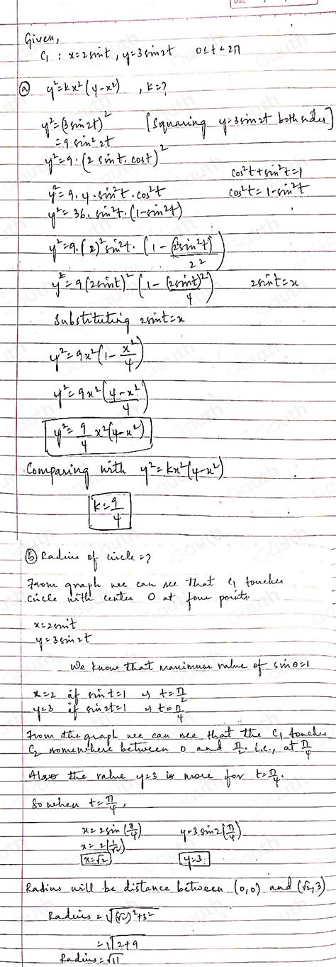 Solved 14 Figure 5 Figure 5 Shows A Sketch Of The Curve C 1 With