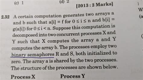 Gate 2013 Question Sol A Certain Computation Generates Two Array A And B Such That A I F I