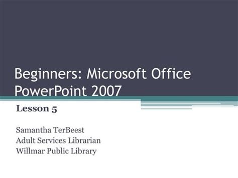 microsoft office word 2007 lesson 1 ppt