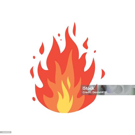 만화 스타일의 화재 불꽃 벡터 아이콘입니다 불꽃 불덩어리 일러스트 가연성에 대한 스톡 벡터 아트 및 기타 이미지 가연성 노랑 디자인 Istock