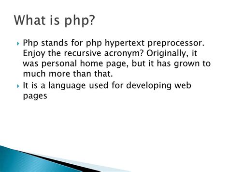 A Vfp Programmers Experience Learning Php Php Stands For Php