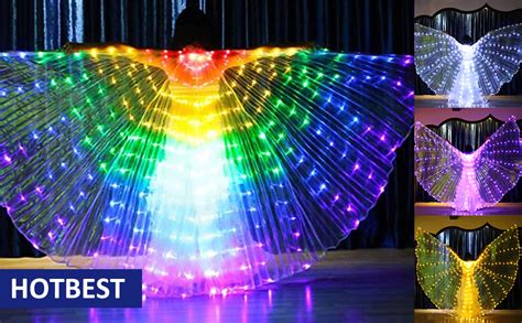 Hotbest Led Isis Wings Belly Dance Wings Light Up Colorful Led Butterfly Wings
