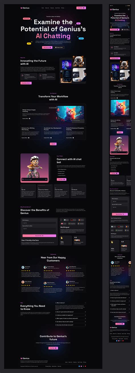 Ai Chatbot Saas Landing Page Ui Design Behance