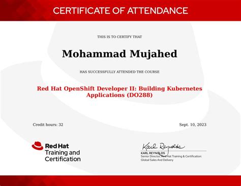 Mohammad H Mujahed On Linkedin Redhat Redhatcertification Openshift Rhca Developer Devops