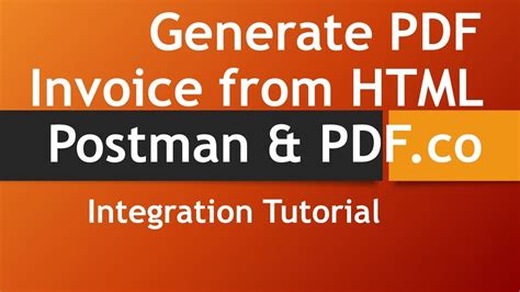Generate PDF Invoice From HTML Template Using Postman And PDF Co YouTube