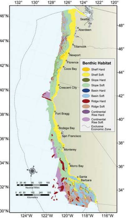Pacific Coast Groundfish Essential Fish Habitat Map Used In Risk