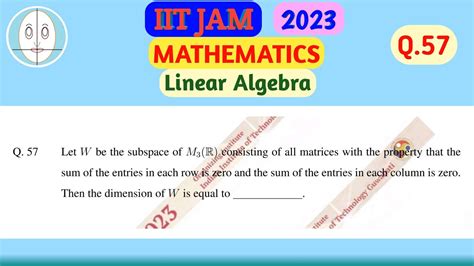 iit jam 2023 mathematics question 57 solution linear algebra