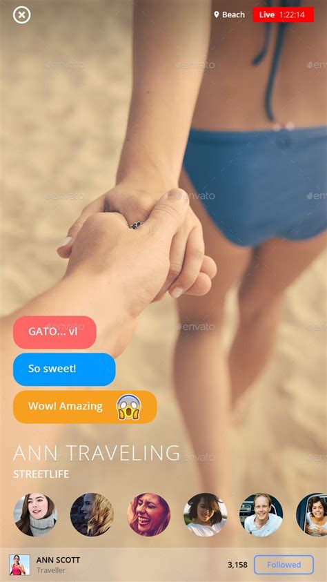 Live Stream Ui Kit Streaming Mobile Template Design Live Video