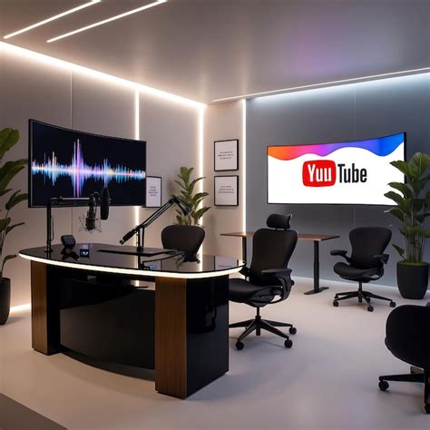 Modern YouTube Studio Background | Premium AI-generated image