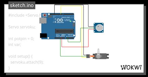 Control Servo Dngn Potensio Wokwi ESP32 STM32 Arduino Simulator