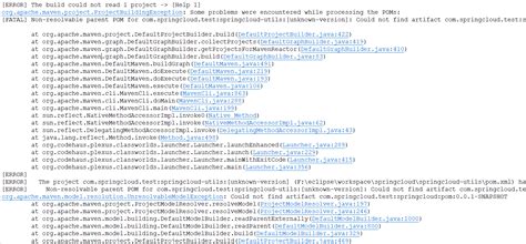 some problems were encountered while processing the poms 程序员大本营