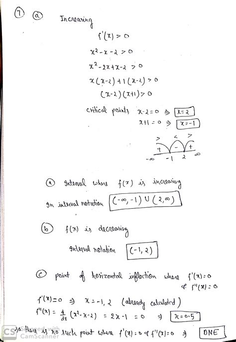 [solved] 7 a find the intervals where is increasing interval