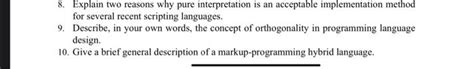 solved 8 explain two reasons why pure interpretation is an