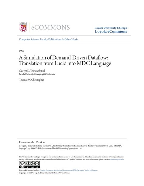 Pdf A Simulation Of Demand Driven Dataflow Translation From Lucid