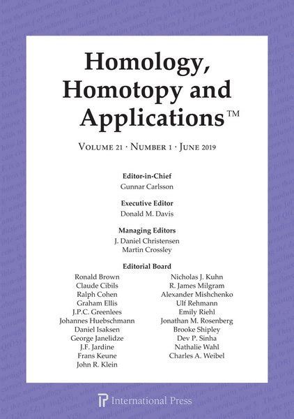 Paper Accepted In Homology Homotopy And Applications