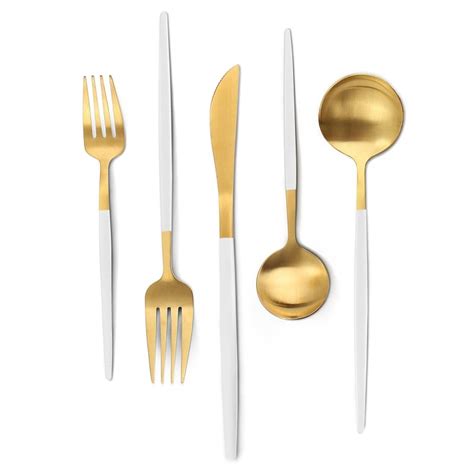 Rent Gold And White Flatware Flatware Rentals Near You
