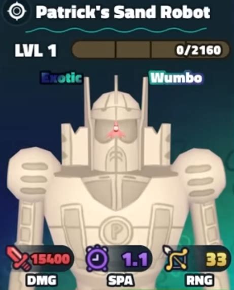 Patricks Sand Robot Exotic в Spongebob Tower Defense купить или