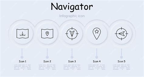 Premium Vector Navigator Set Icon B Location Pointer Mark Pointer Tip Map Cross Infographic Up