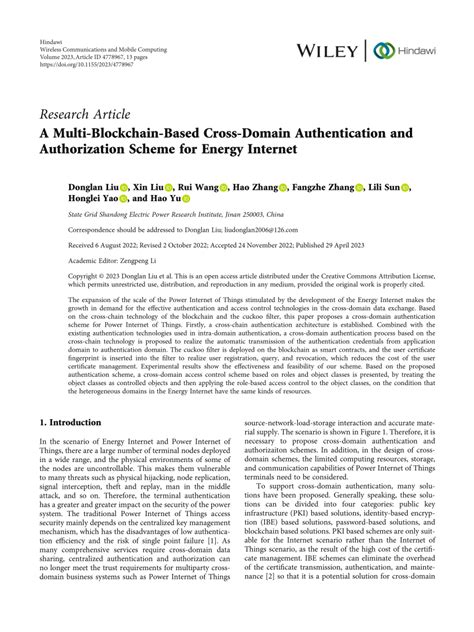 Pdf A Multi Blockchain Based Cross Domain Authentication And
