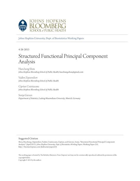 Pdf Structured Functional Principal Component Analysis · Structured