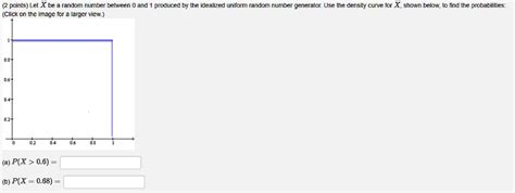 Solved2 Points Let X Be Random Number Between And Produced By The Idealized Uniform Random