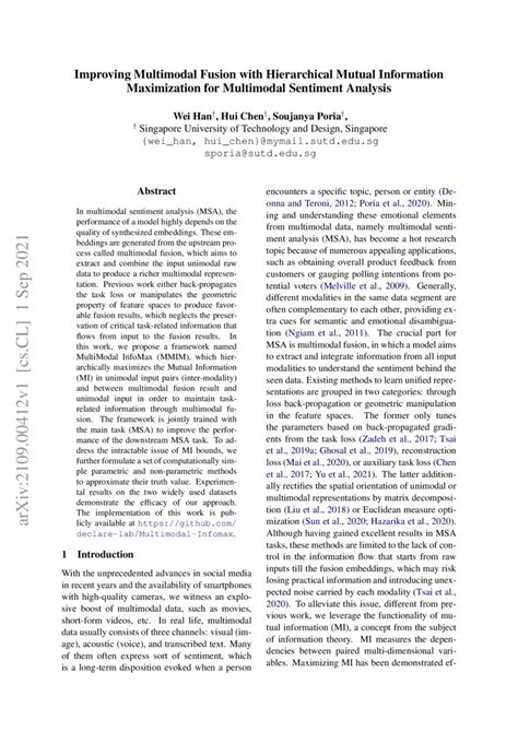 Improving Multimodal Fusion With Hierarchical Mutual Information