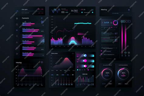 premium photo dark neumorphic user interface elements with neon