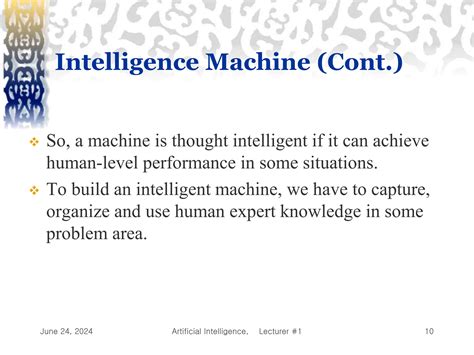 artificial intelligence lecture slide 01 ppt