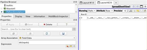 paraview obtain information on the pipeline etc from within a